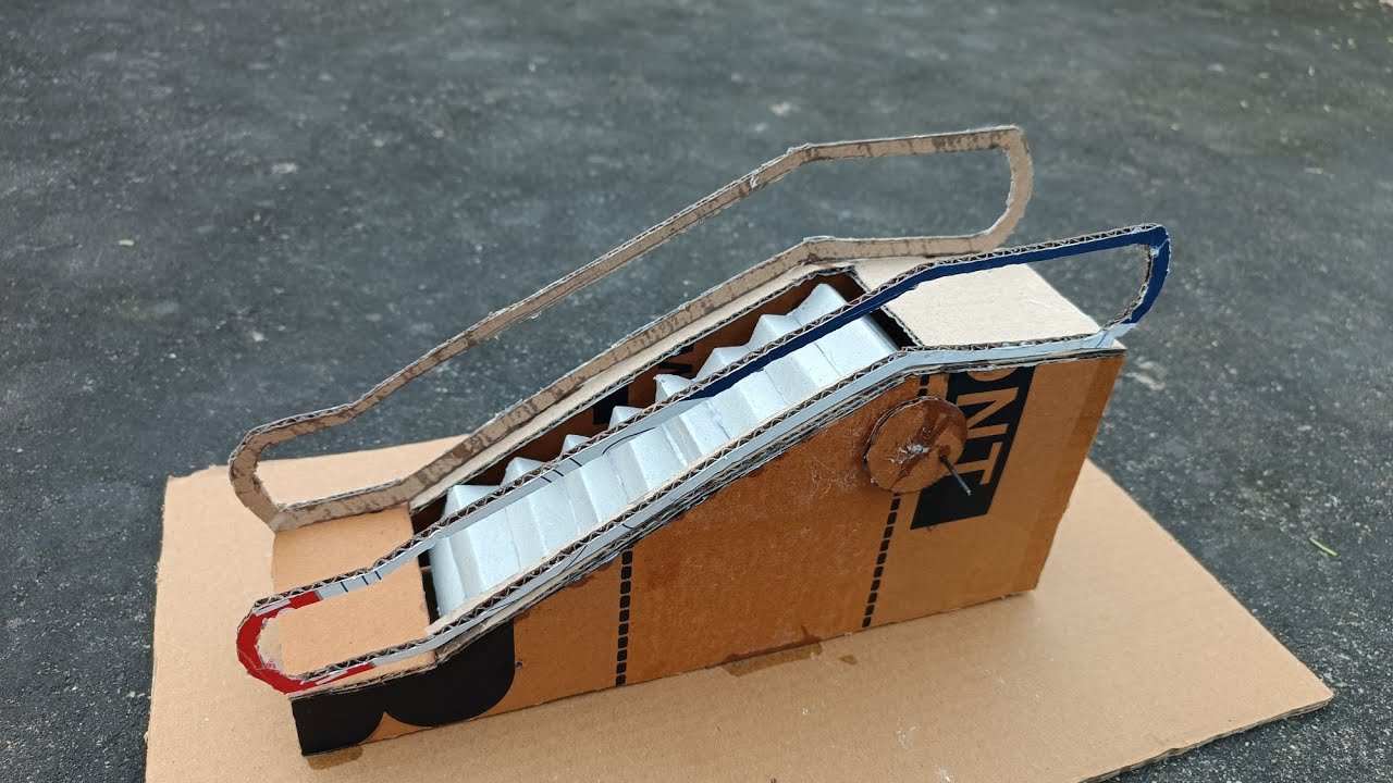 How To Make an Escalator At Home Using Cardboard | Escalator Project ...