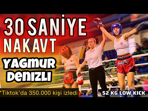 BEKLENEN VİDEO GELDİ - 30 saniyede nakavt - Yağmur Denizli 52 KG Low Kick