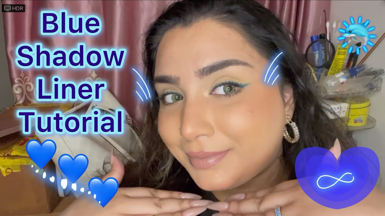 Blue Shadow Liner Tutorial 💙🦋🖌️🙏🏻 - YouTube