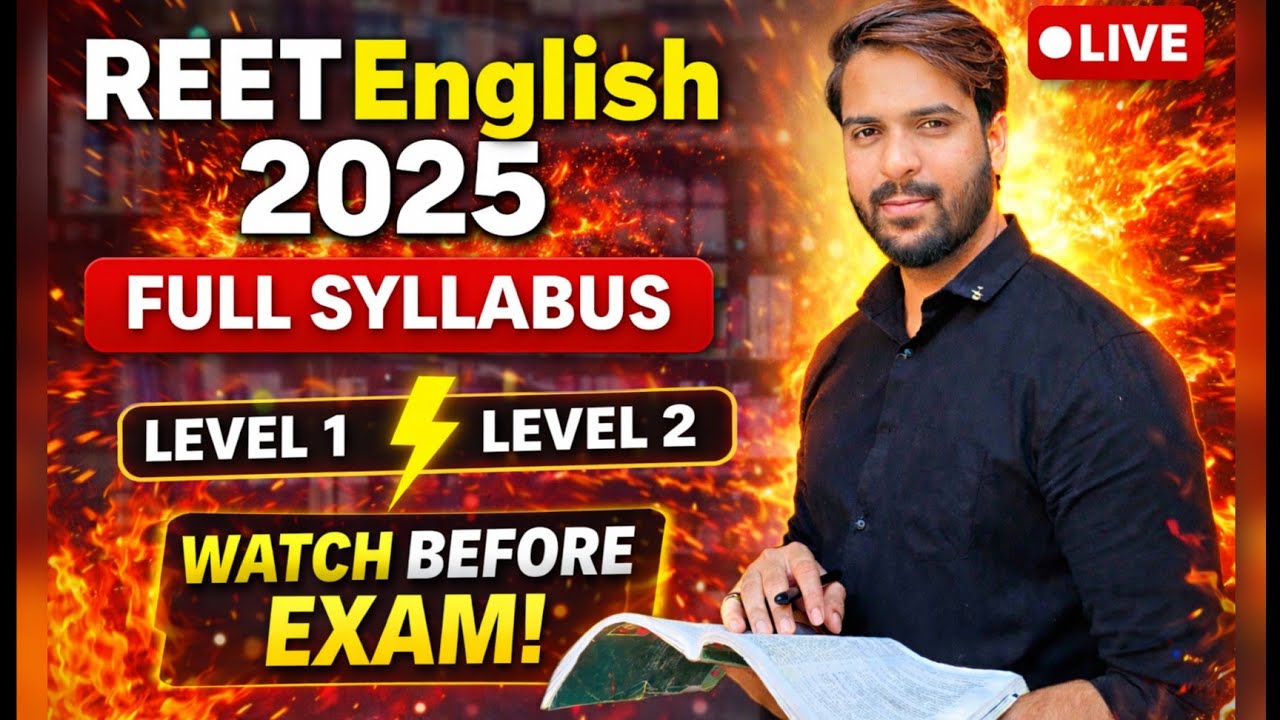 3RS GRADE 2025 ENGLISH MARATHON 🔥 | COMPLETE SYLLABUS | L1 & L2 | REET ...