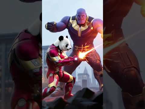 Panda iron Man and vs thanos fighting #panda #thanos #fightingforyou #pandalife #panda