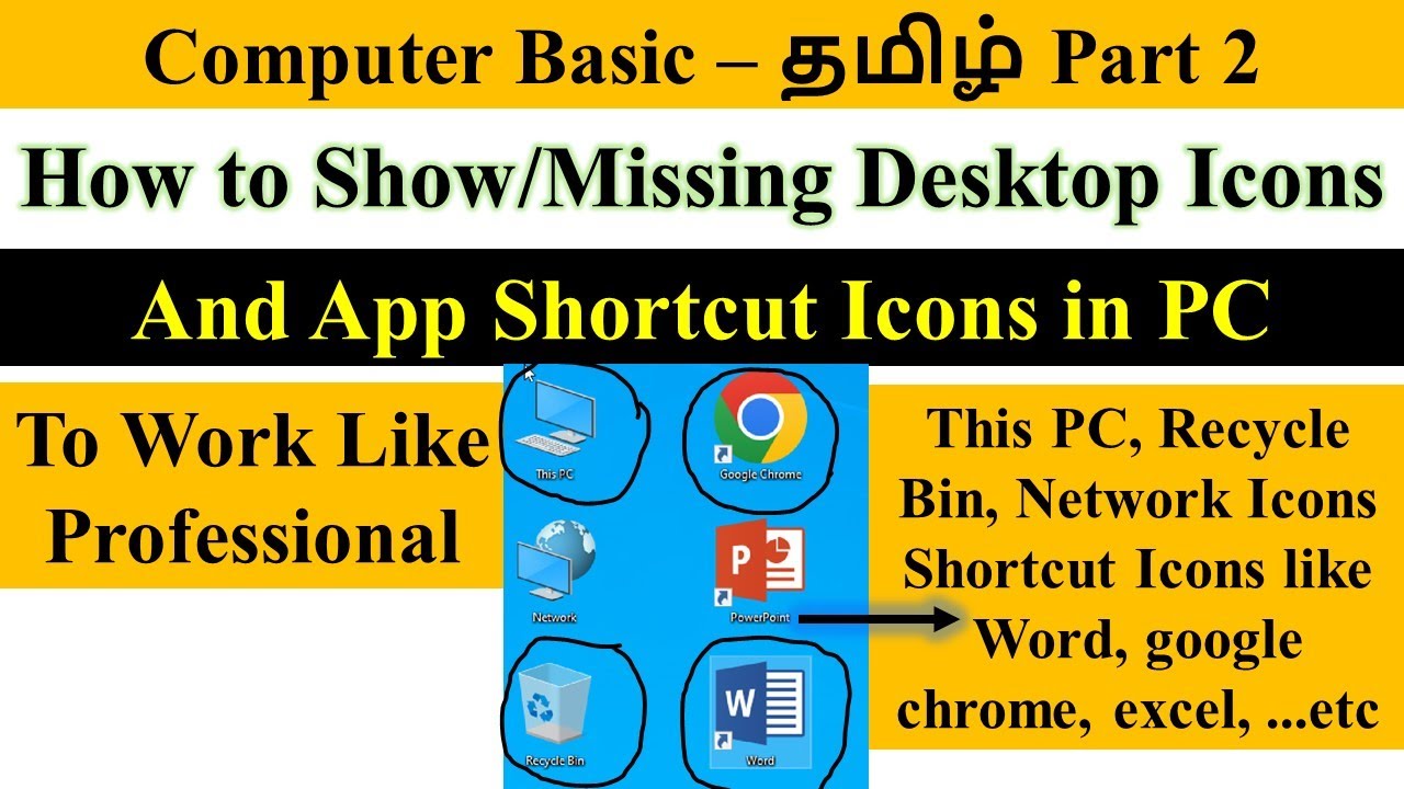 How to Display Missing Desktop Icons & Shortcuts Icons in Computer ...