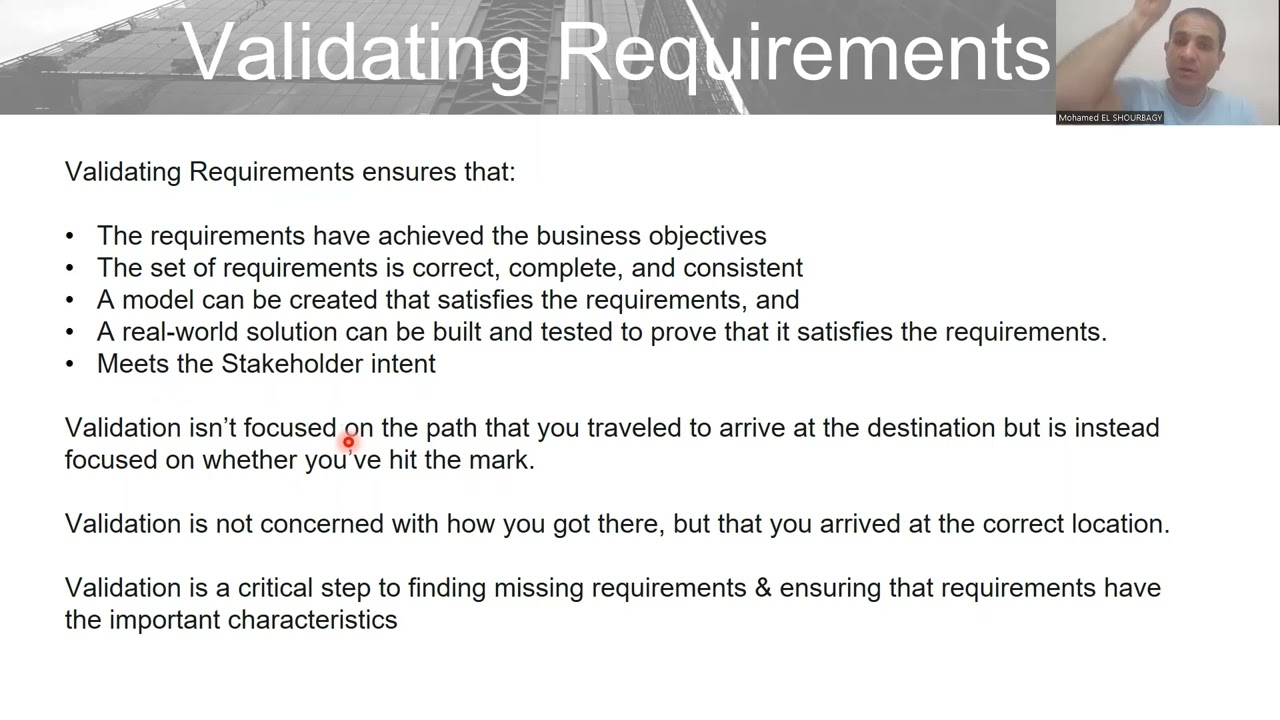 Verifying and Validating Requirements 1 - Lec 87 - Business Analysis Fundamentals - YouTube