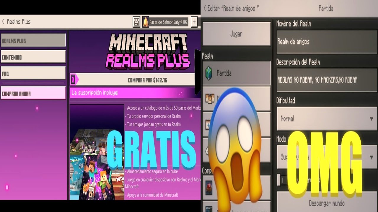 COMO TENER REALM GRATIS EN MINECRAFT BEDROCK PE 1.17.2 - YouTube