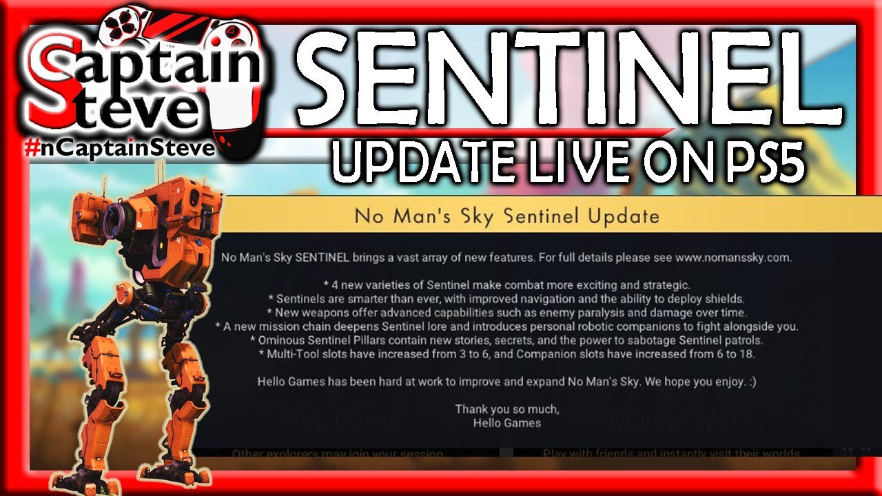 No Man's Sky Sentinel New Update PS5 Gameplay LIVE Captain Steve NMS ...