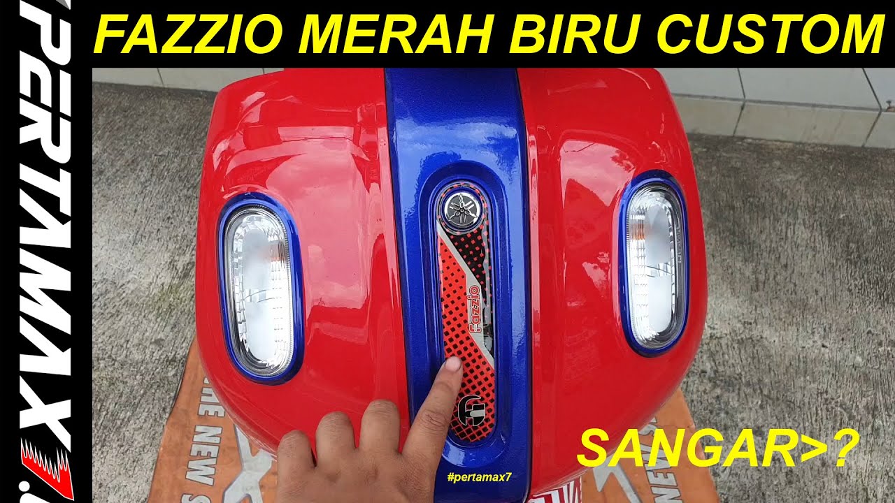 CUSTOM Yamaha Fazzio Merah Biru Cargloss 🛵🛵🛵 Young Motor Wonogiri ...