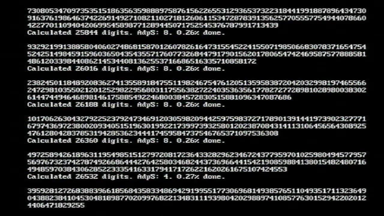 Calculating PI to 10000000 digits on a real Wii. - YouTube