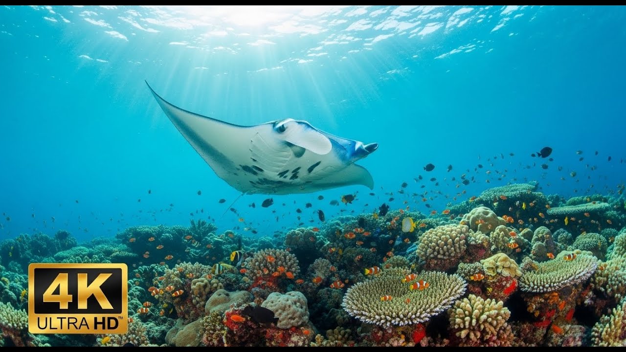🌊 Beautiful Underwater World 4K – Tropical Fish & Calming Ocean Sounds ...