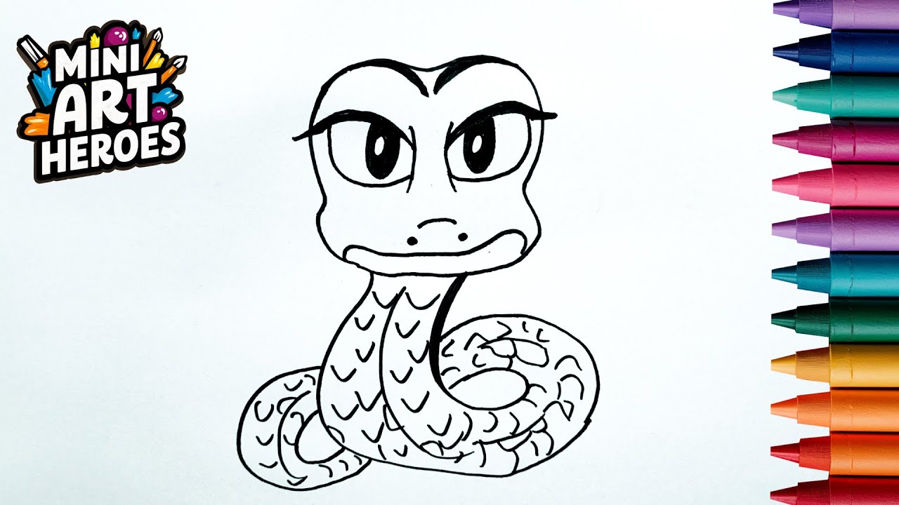 How to draw a Snake - Drawing a Snake | Mini Art Heroes - YouTube