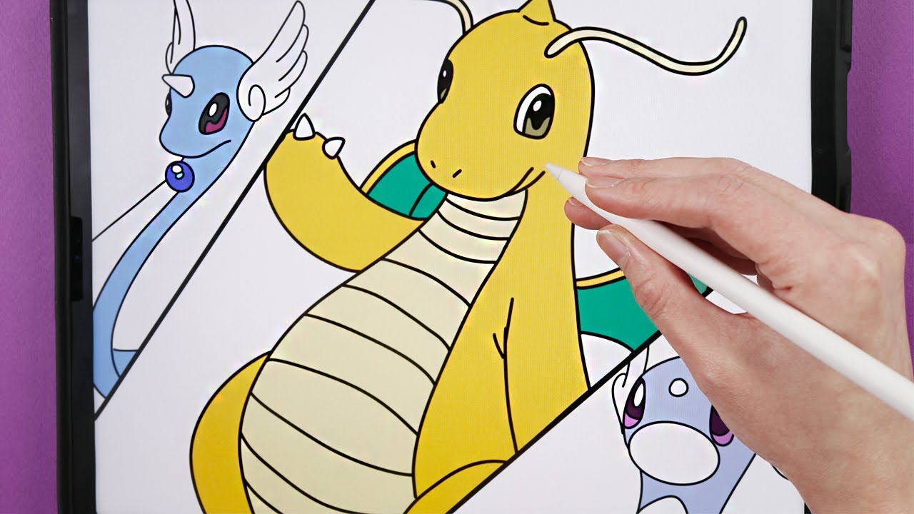 포켓몬 그리기 How To Draw pokemon -Dratini, Dragonair, Dragonite / easy ...