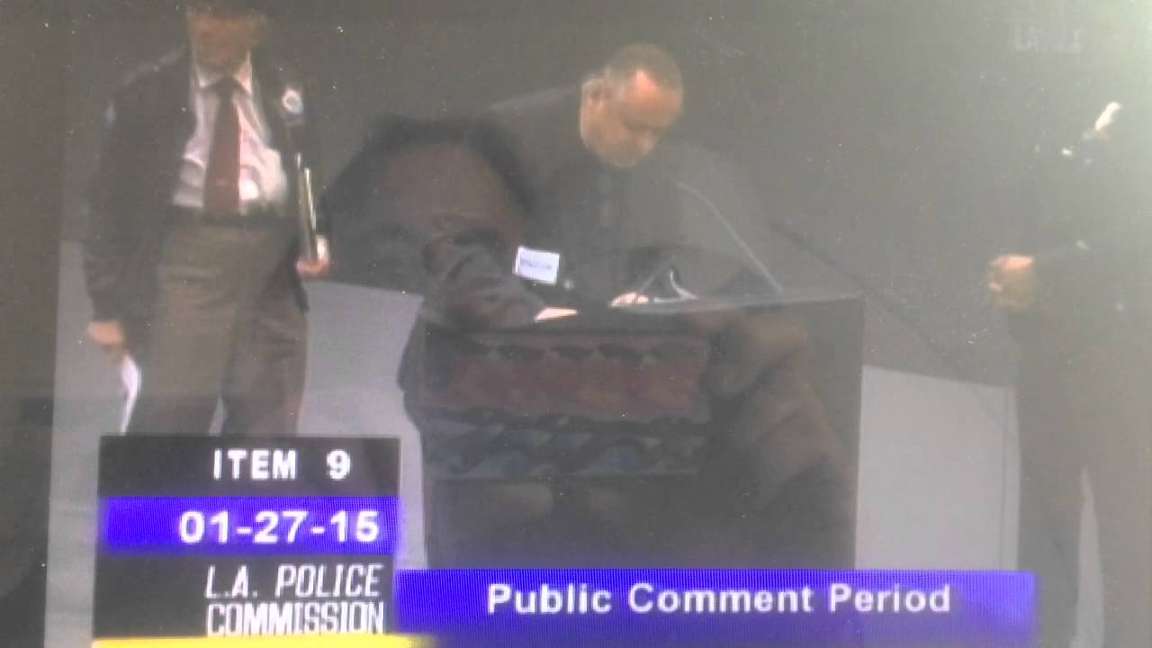 January 27 2015 Michael Douglas Carlin speaks to Police Commission ...