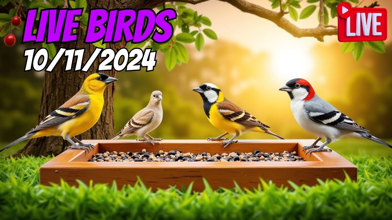 LIVE BIRDS : Feeding and FREE Life in the BACKYARD - YouTube