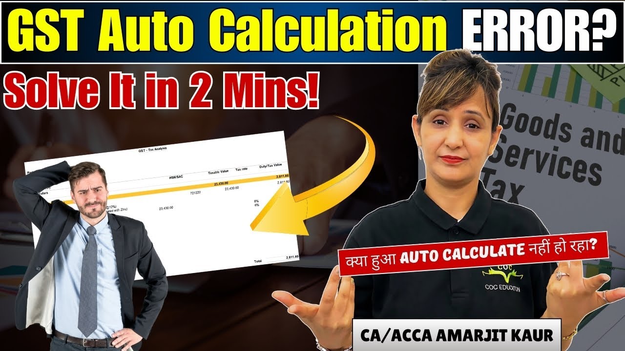 How to fix GST Auto- Calculation problem in Tally Prime? By CA/ACCA ...