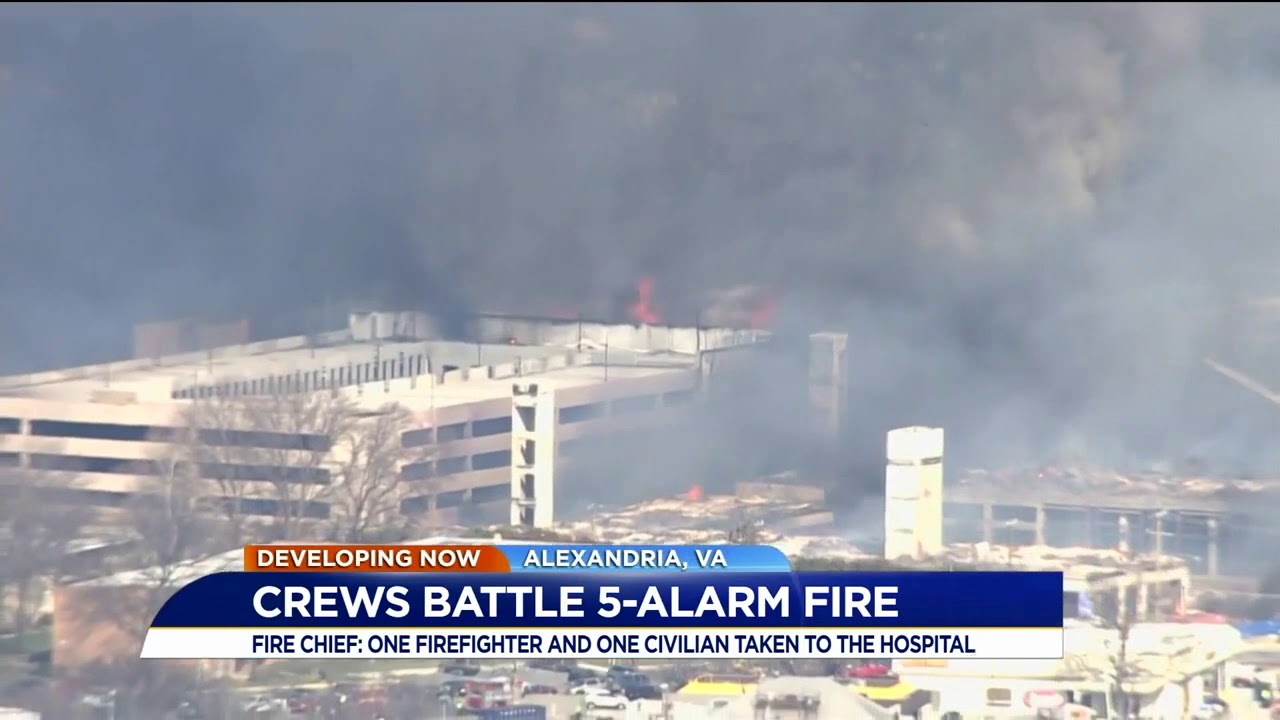 2 injured in 4-alarm fire in Alexandria - YouTube