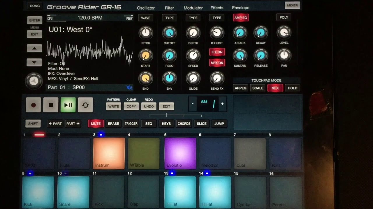 DJ Galactic - Groove Rider gr-16 Groovebox Live Jam "WEST" (House) PT1 ...
