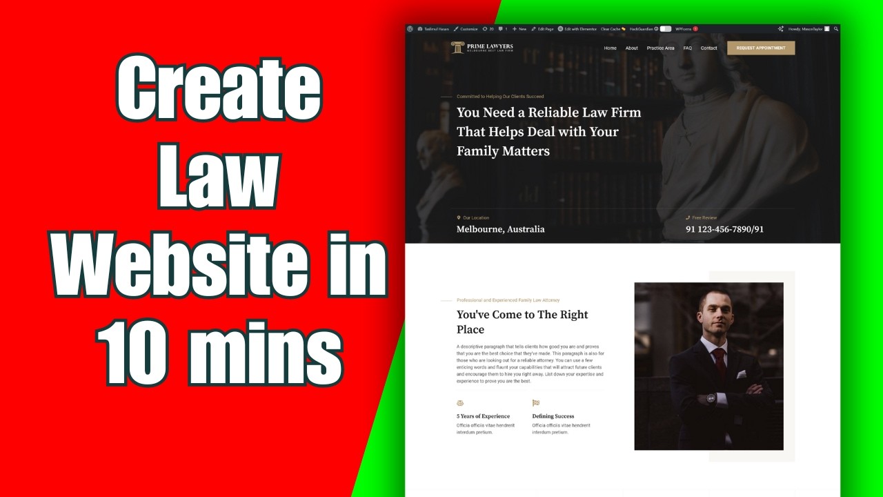 How to Make a lawyer / Law Firm Website FAST | Drag & Drop [NO CODE ...