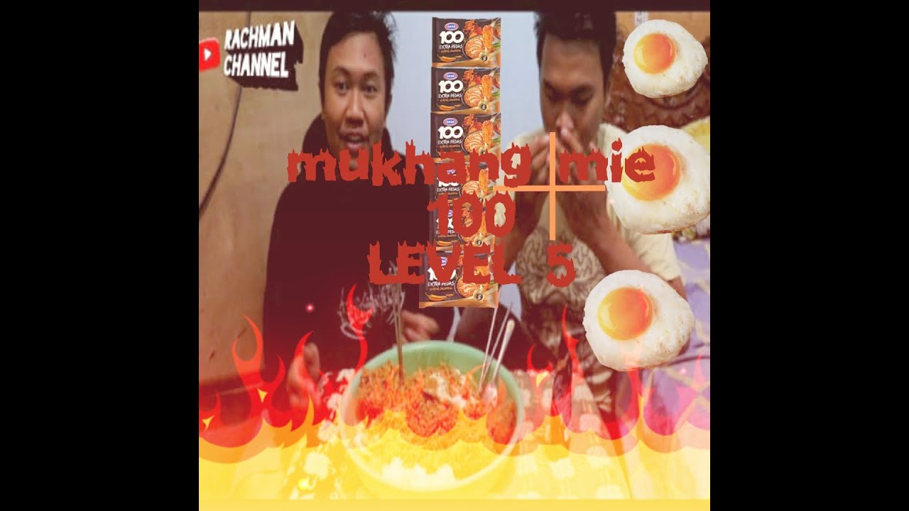 MUKBANG MIE100 LEVEL 5 + TELOR + Ayam + baso - YouTube