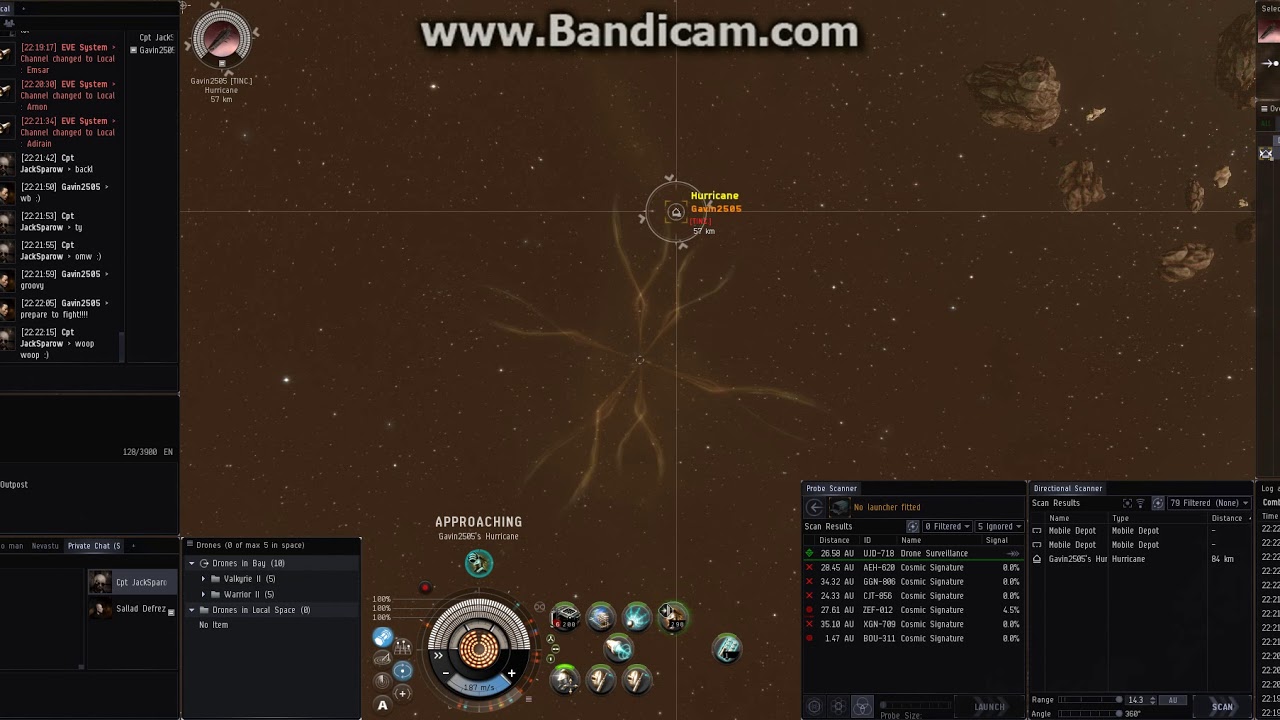 Eve Online - Brutix vs Hurricane - YouTube