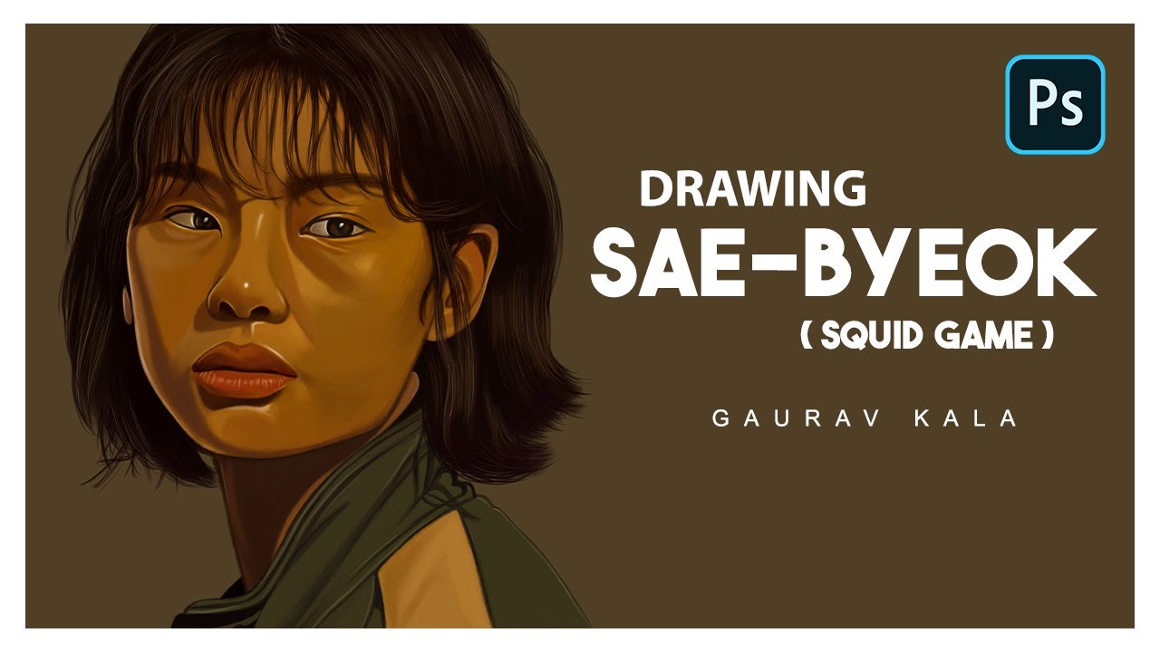 Drawing Sae-Byeok from 'Squid Game' | Photoshop Timelapse - YouTube