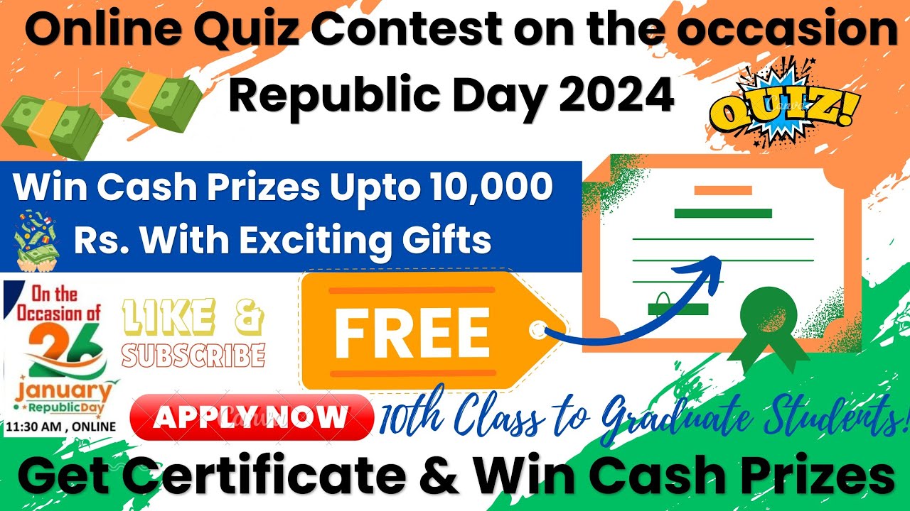 Free Online Quiz Contest on Occasions of Republic Day 2024 | Win Cash ...