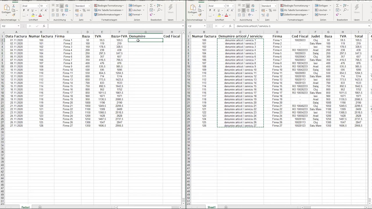 Generare fisier facturi cu ajutorul sablonului Excel - YouTube