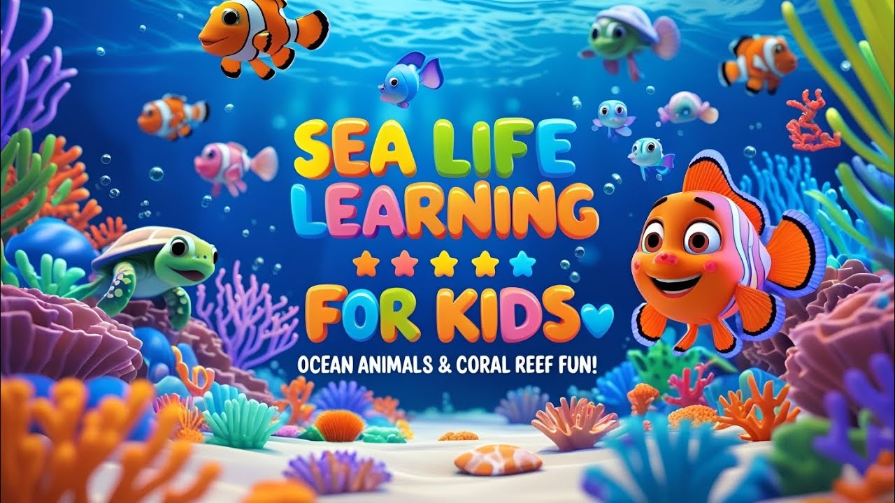 Sea Life Learning for Kids | Educational Video on Ocean Animals & Coral ...