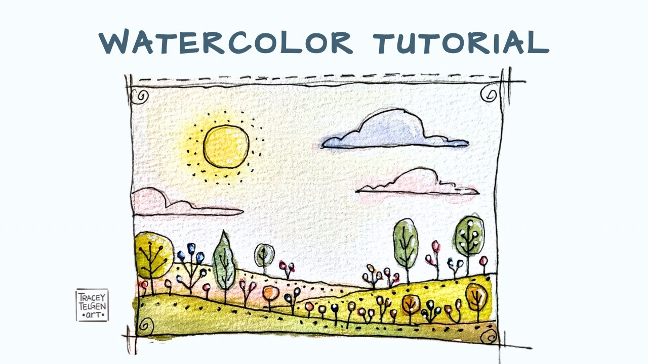 Whimsical Landscape | Beginner-Friendly Watercolor Lesson - YouTube