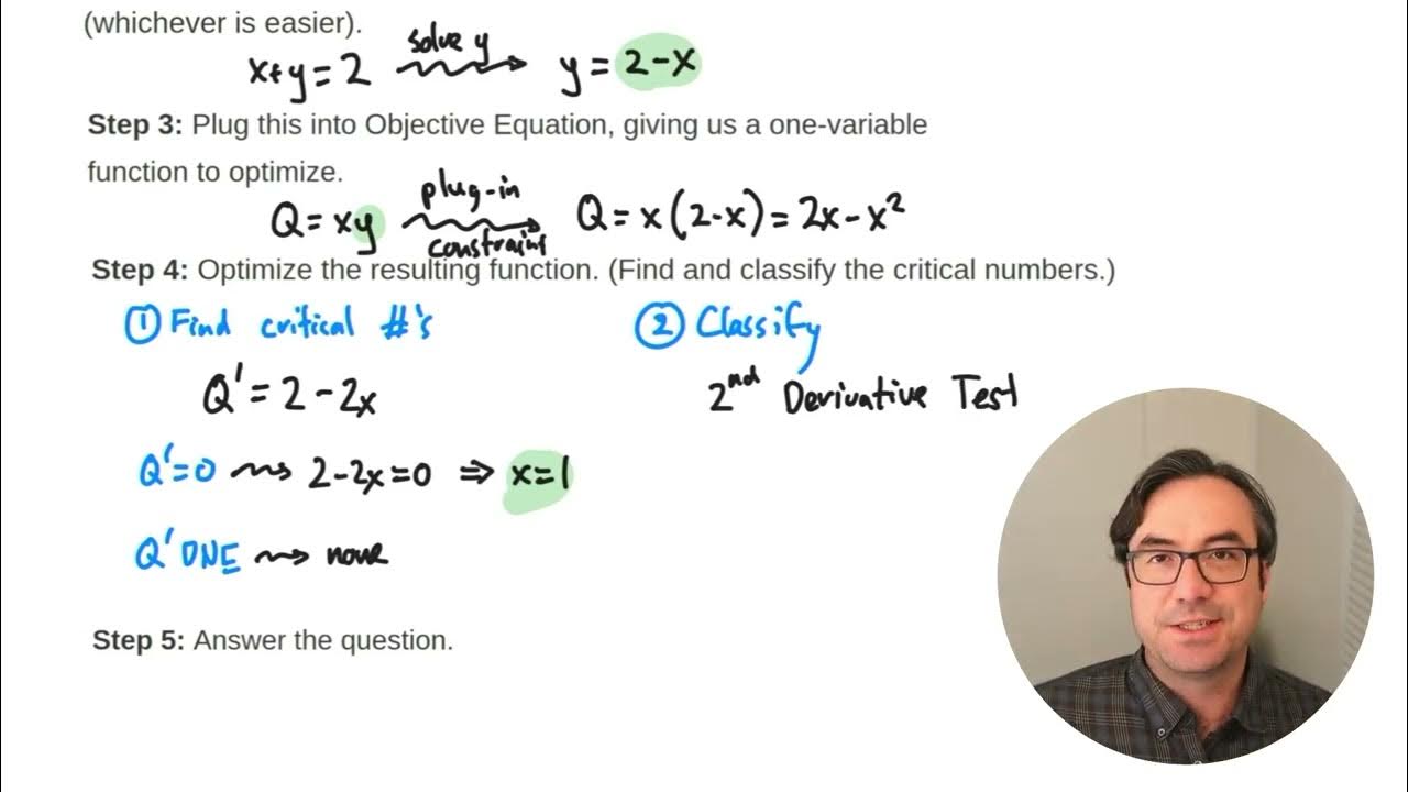 MTH 141 Prep - Constrained Optimization - YouTube