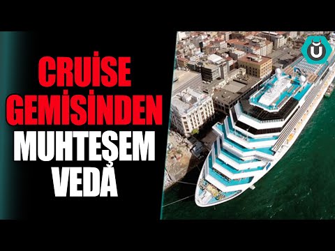Galataport'tan Ayrılan Cruise Gemisinin muhteşem veda kornası