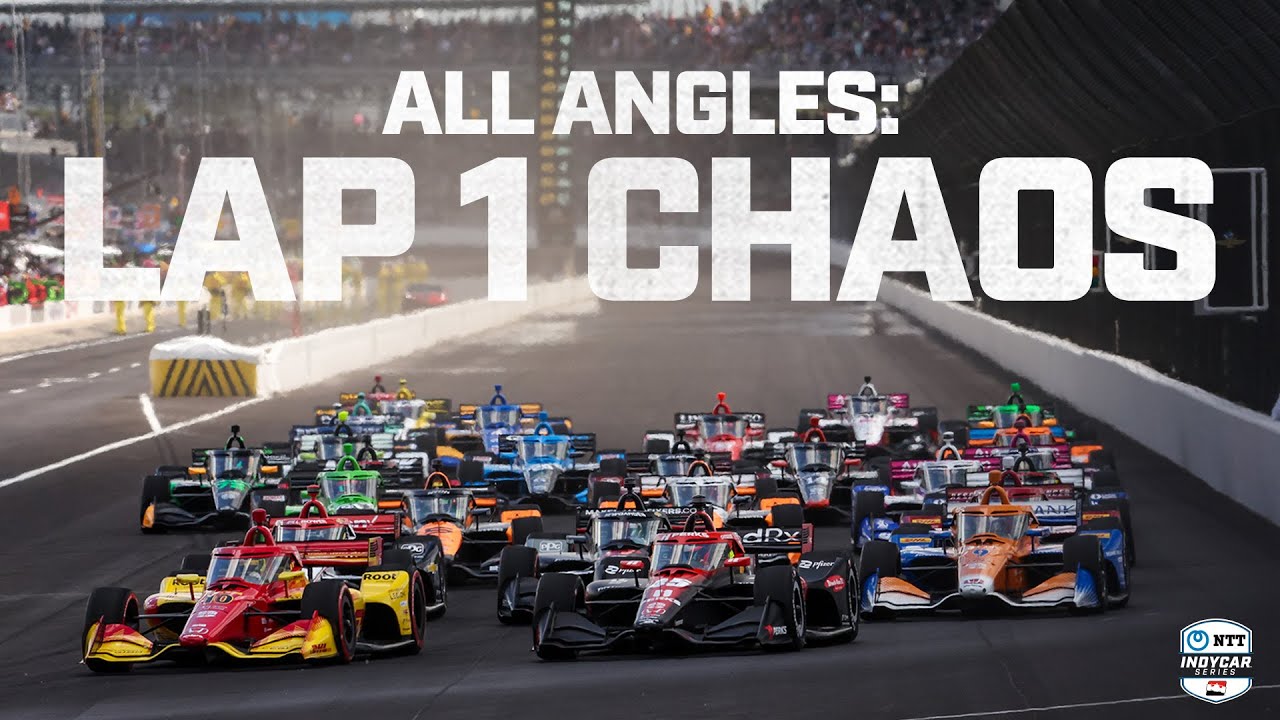 All Angles: CHAOS erupts on Lap 1 at Indianapolis road course | Onboard ...