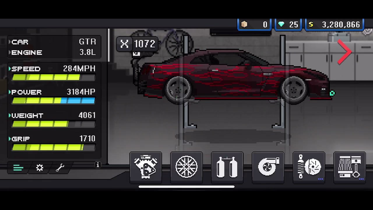 Pixel car racer Nissan gtr r35 - YouTube