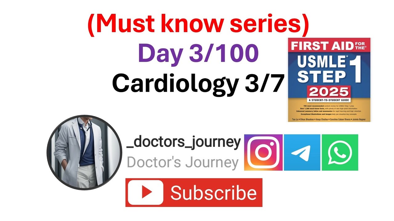 [Must Know Series] Day 3/100 Cardiology(3/7) USMLE Step 1 - YouTube
