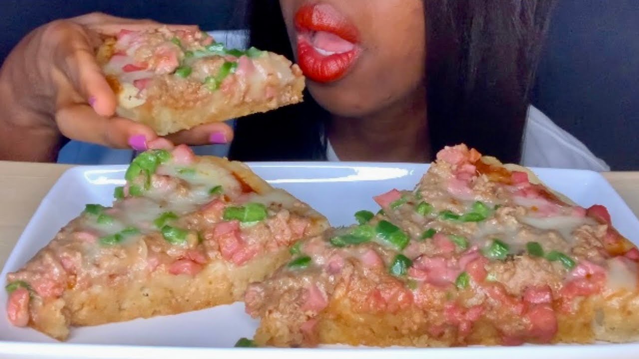 ASMR Pan Pizza || Homemade || Eating Sounds Mukbang || Eat With Asa ...