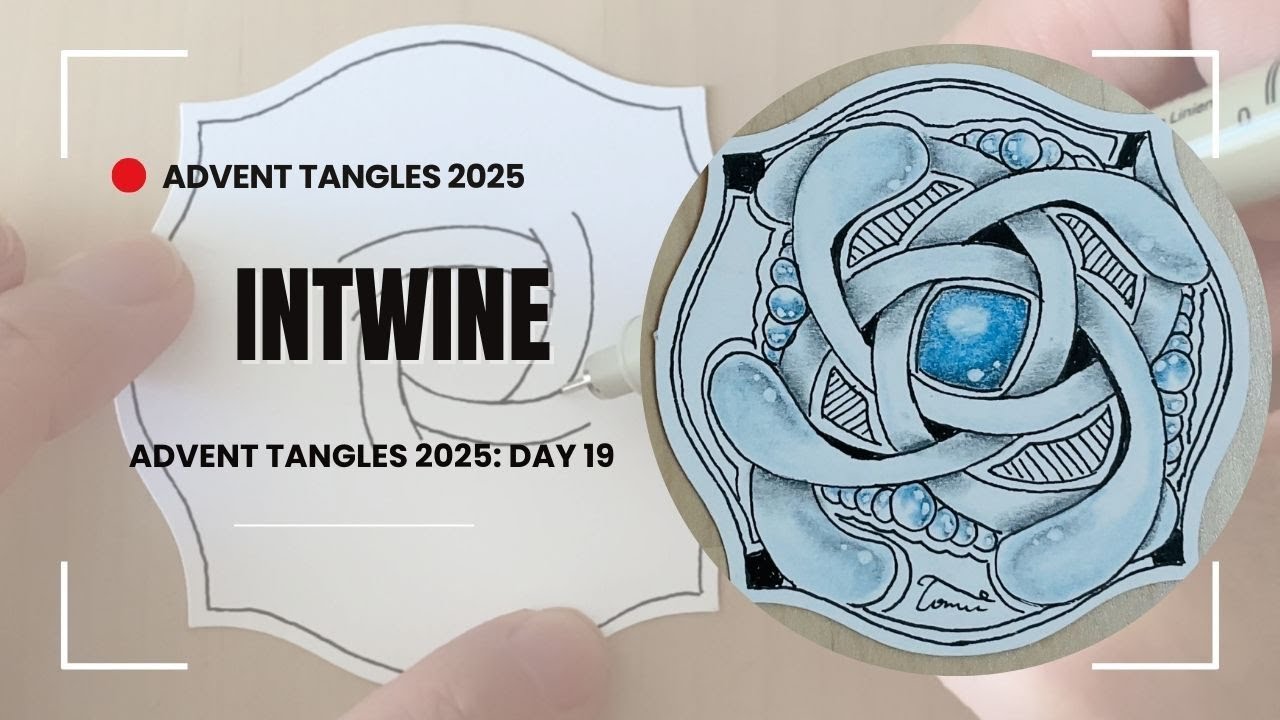 Zentangle: Intwine Step-by-Step Tutorial / Advent Tangles Day 19 - YouTube