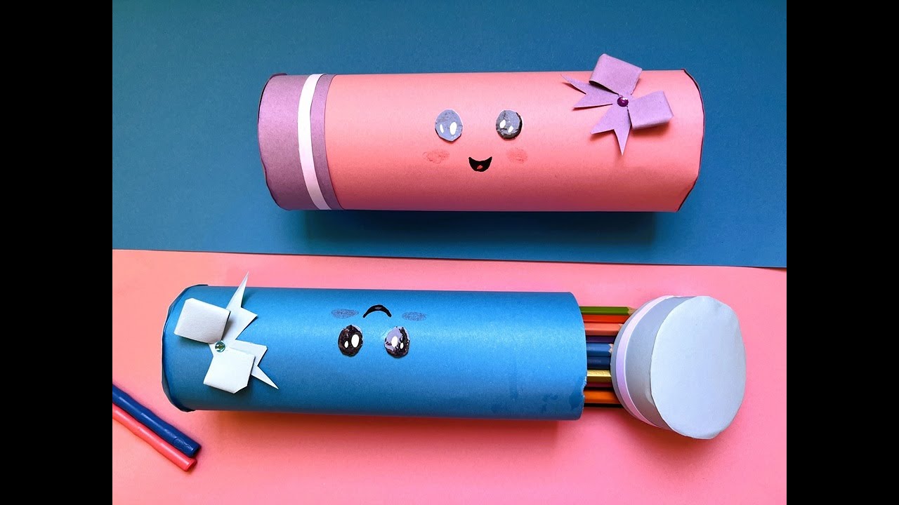 How to make a paper color box | DIY paper pencil box idea - YouTube