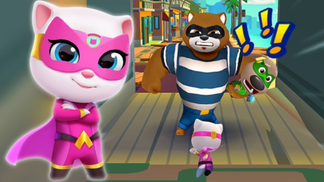 Talking Angela 🐾 | Talking Tom Hero Dash Walkthrough Gameplay | Fun ...