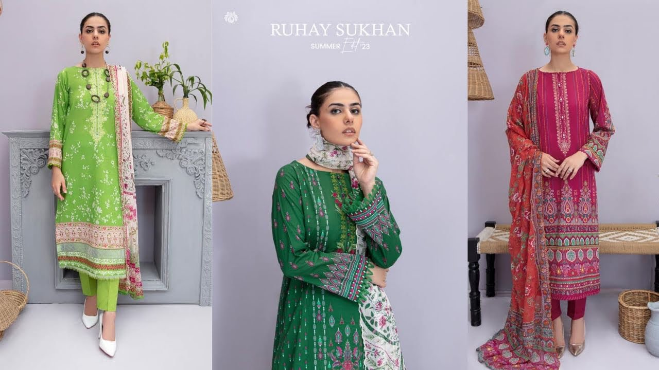 Premium Ruhay Sukhan by Gulljee Vol 5 Cotton Embroidery Dress | Ruhay ...