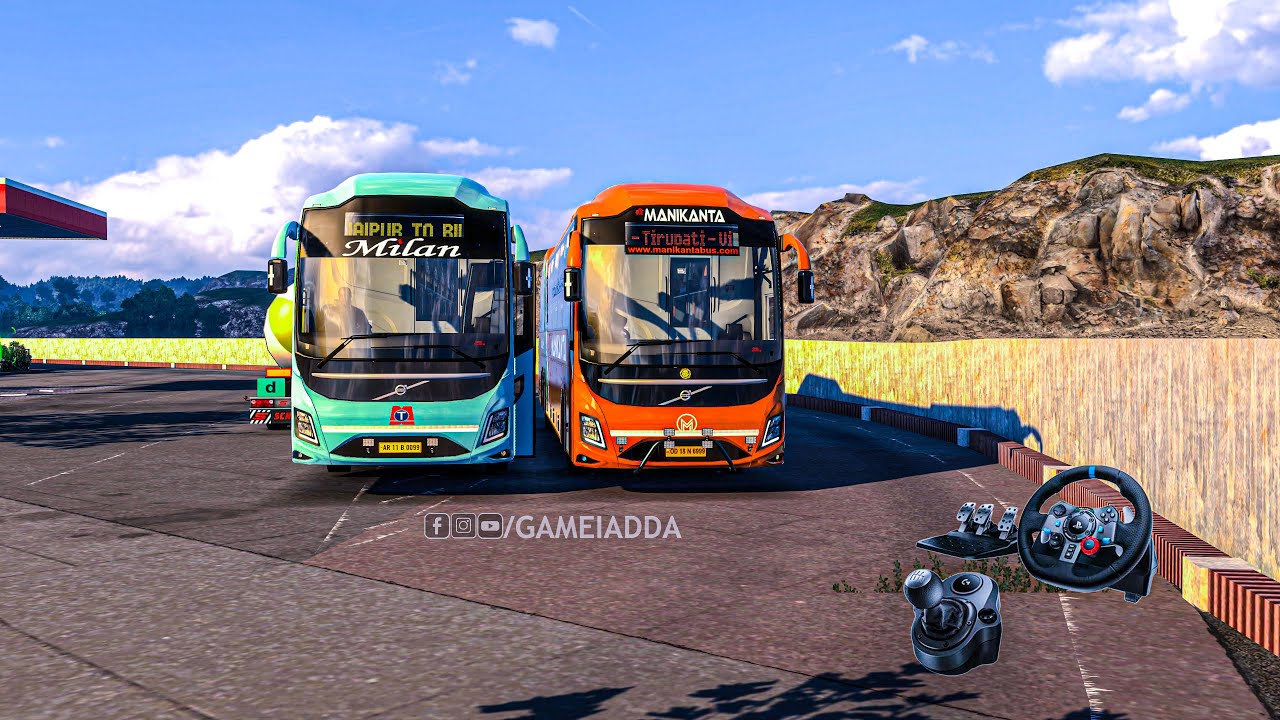 Volvo 9600s Manikanta & Milan Travels Bus Convoy ets2 | Euro Truck ...