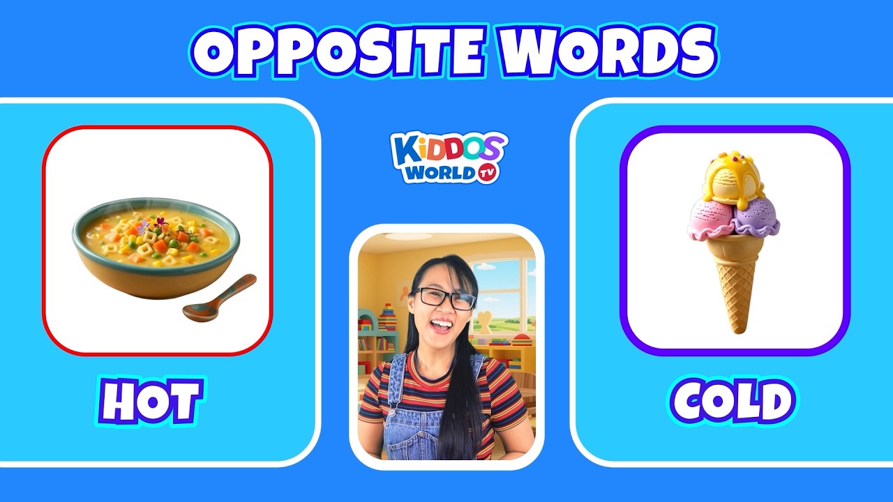 Learning Opposite Words with Miss V | Fun Antonyms for Kids - YouTube