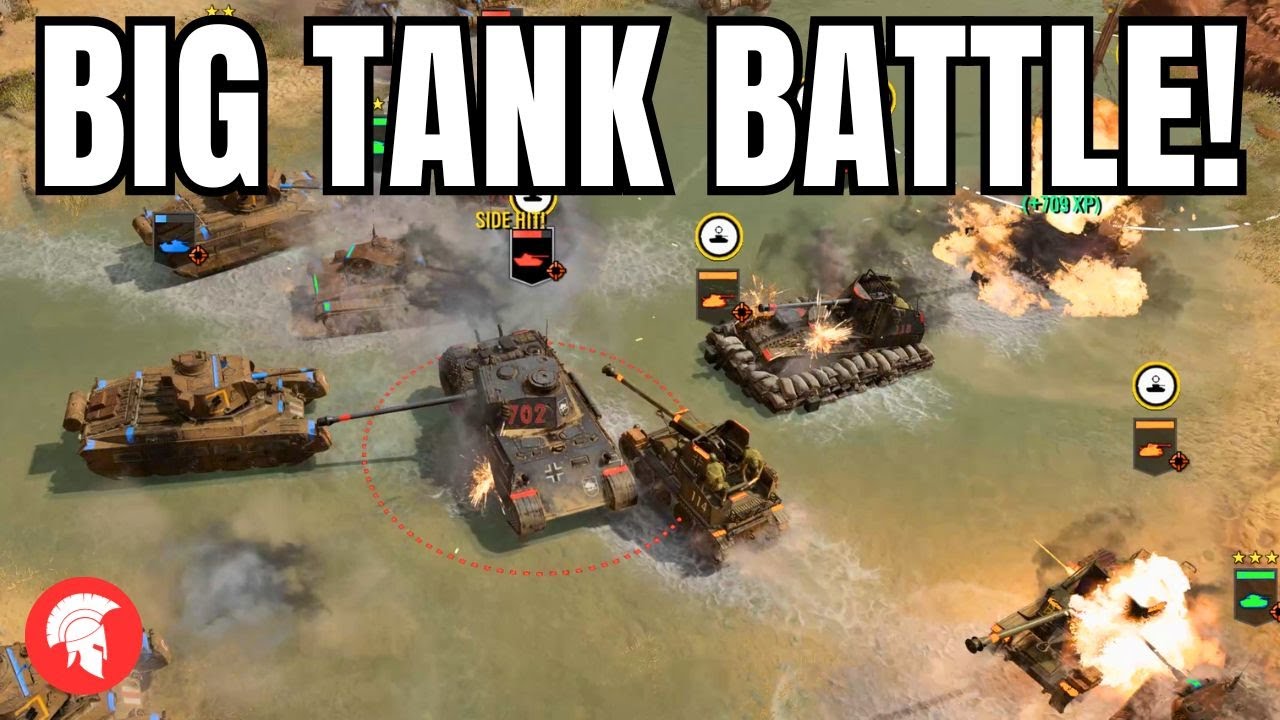 BIG TANK BATTLE | COH3 | British Forces Gameplay | 4vs4 | No Commentary ...