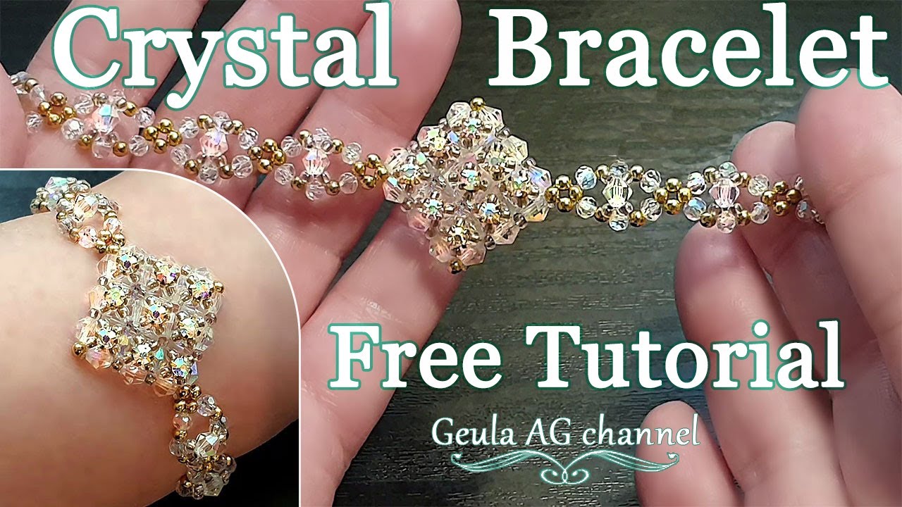 Crystal & Chaton Montees Bracelet / DIY Wedding Bracelet / Beaded Jewelry Free Tutorial - YouTube
