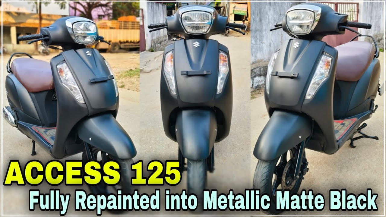 ACCESS 125 - Watch the Stunning Paint job | Mettalic Matte Black ...