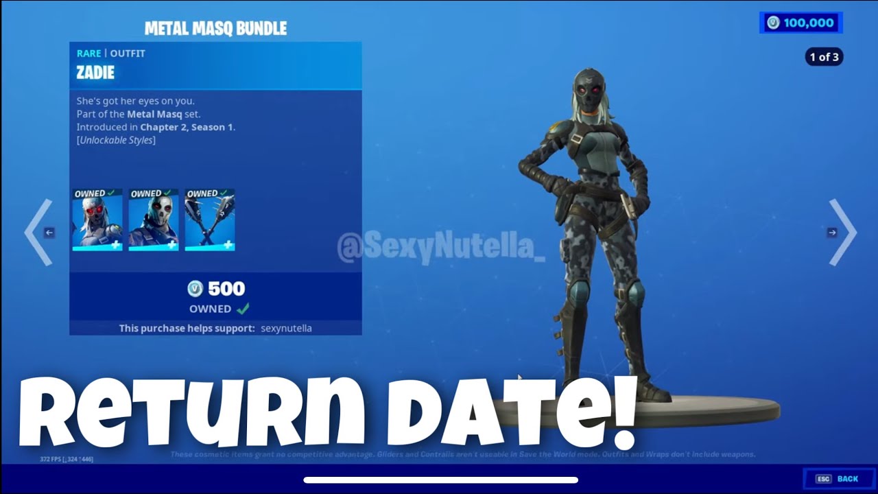 NEW Zadie Skin RETURN RELEASE DATE! (Zadie coming back!) - YouTube