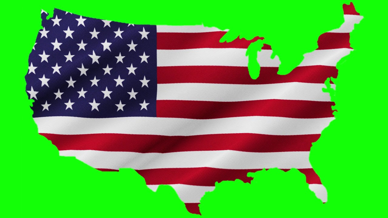 USA Shaped Flag on Green Screen Waving [FREE USE] - YouTube