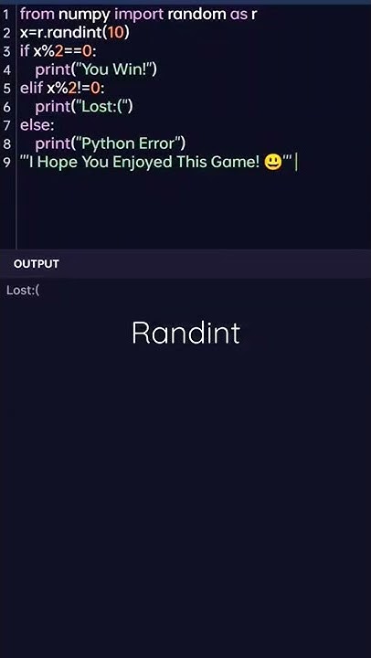 Small Game in just 8 lines Code! Using Python 🤯 ️ #python #shorts - YouTube