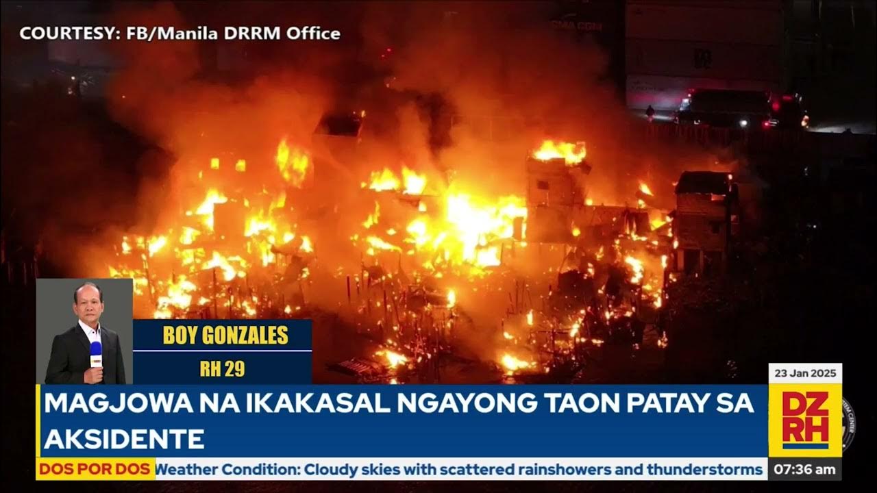 Mahigit kumulang 90 na pamilya o nasa 270 na indibidwal ang apektado sa sunog sa Tondo, Maynila ...