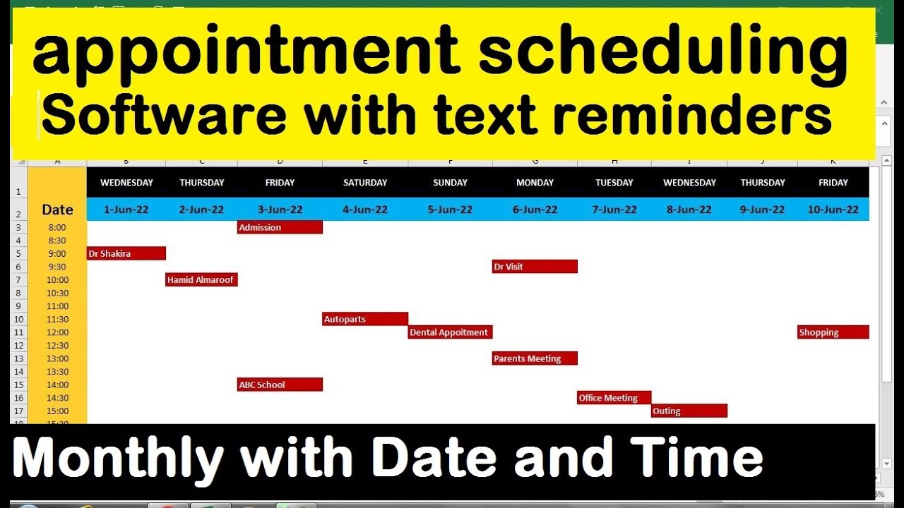 automated appointment reminders Software in Excel - YouTube