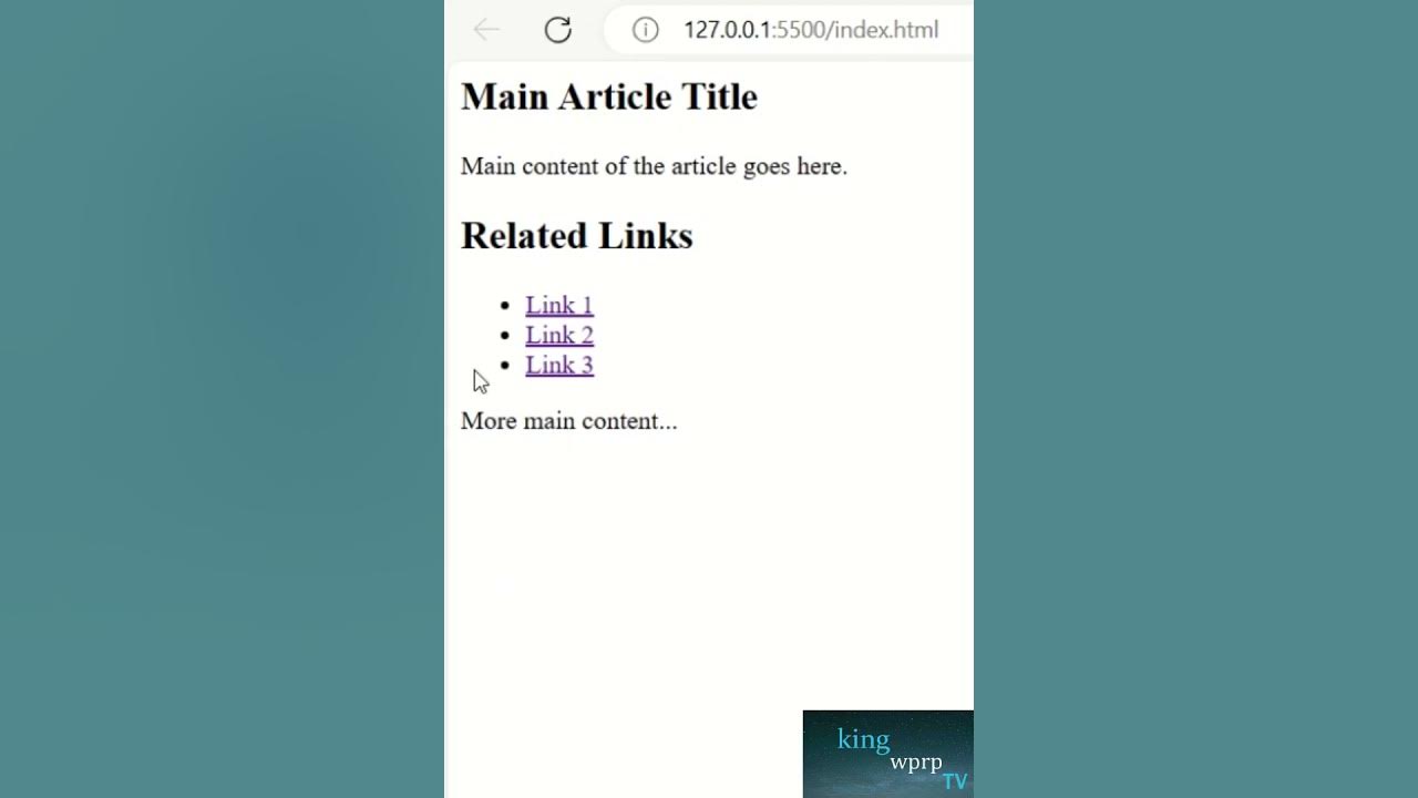 Html Aside Tutorial Html Htmlacademyhtmlcss Html5 Htmltutorial Htmlelements