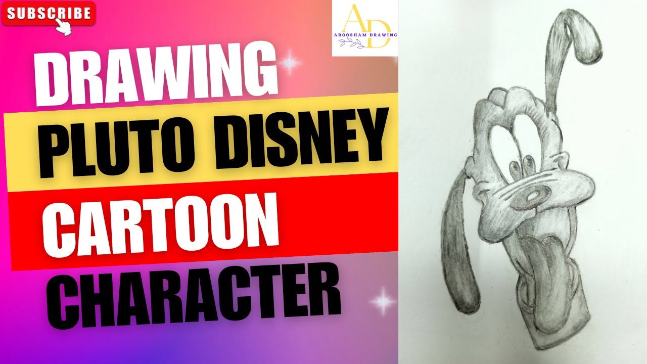 How to Draw Cartoon Character | Drawing Pluto Disney Cartoon | Cartoon ...