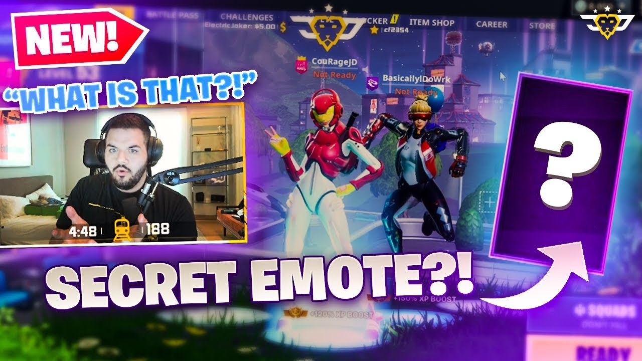 COURAGE REACTS TO SECRET FORTNITE EMOTE?! (Fortnite: Battle Royale ...
